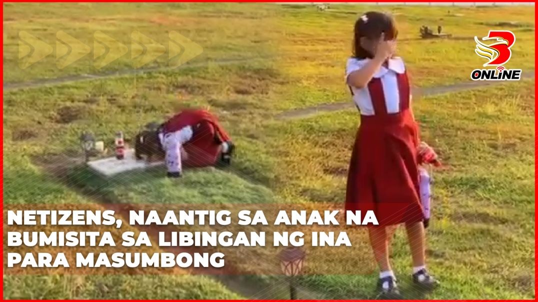 Netizens, naantig sa anak na bumisita sa libingan ng ina para masumbong