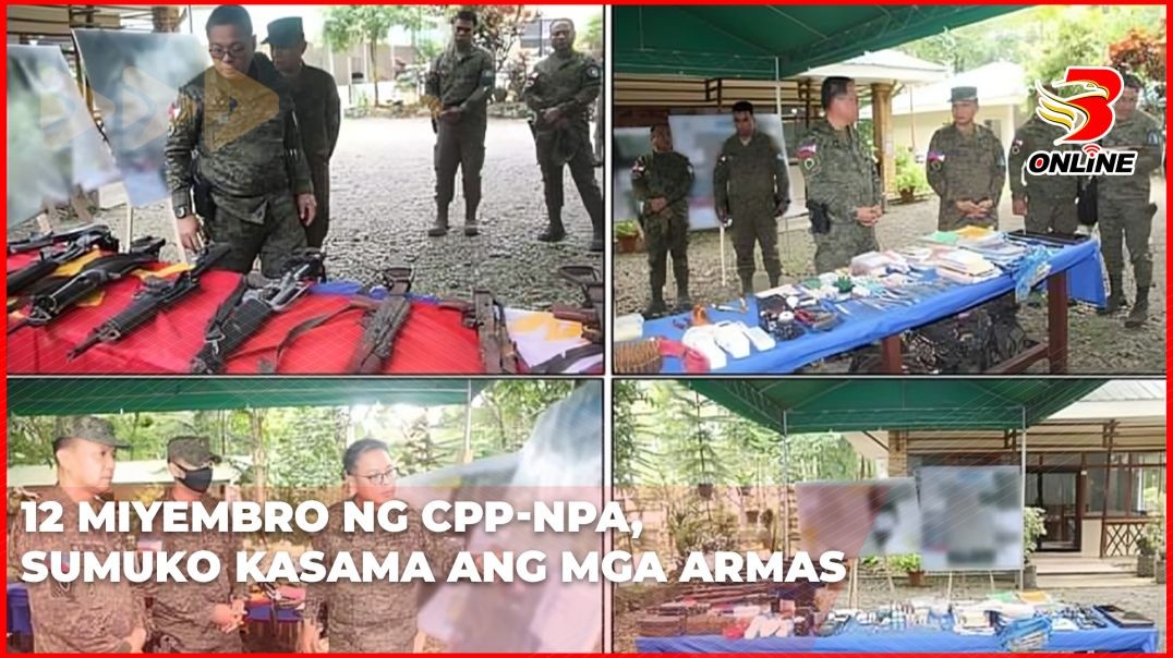 12 na miyembro ng CPP-NPA, sumuko kasama ang mga armas