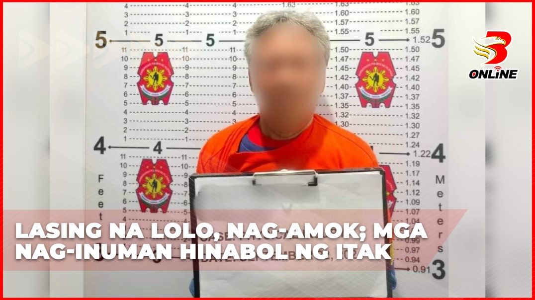 Lasing na lolo, nag-amok; Mga nag-inuman hinabol ng itak