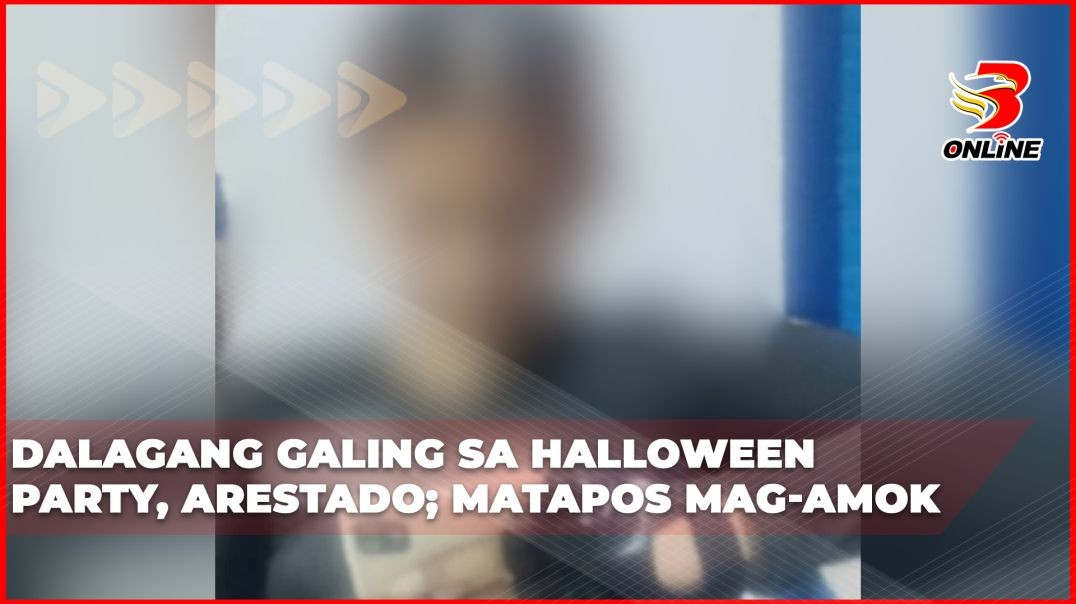 Dalagang galing sa Halloween party, arestado; matapos mag-amok Dalagang galing sa Halloween party, arestado; matapos mag-amok