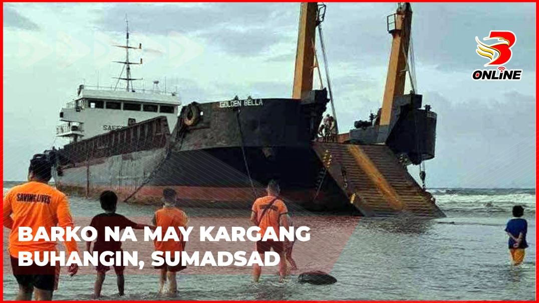 Barko na may kargang buhangin, sumadsad