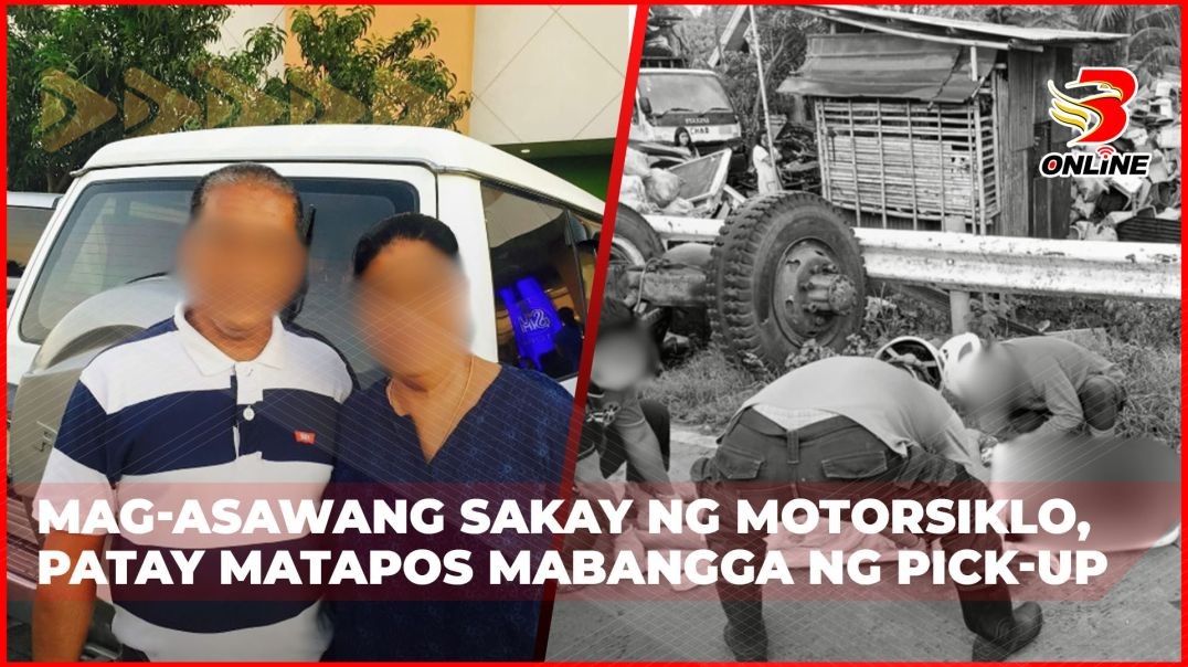 Mag-asawang sakay ng motorsiklo, patay matapos mabangga ng pick-up