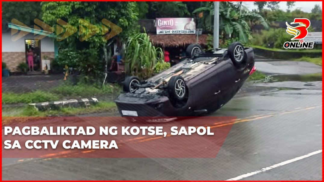Pagbaliktad ng kotse, sapol sa cctv camera