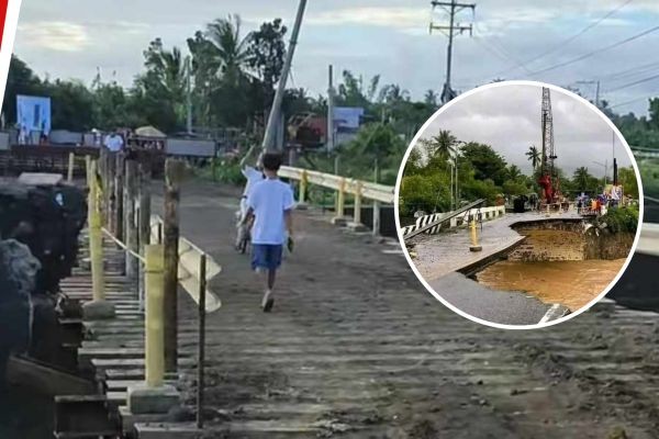 Foot Bridge na pansamantalang panghahali sa nawasak sa Waras Bridge sa ...