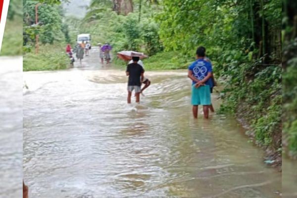 Isang spillway sa Caramoan, Camarines Sur, muling umapaw dahil sa ...