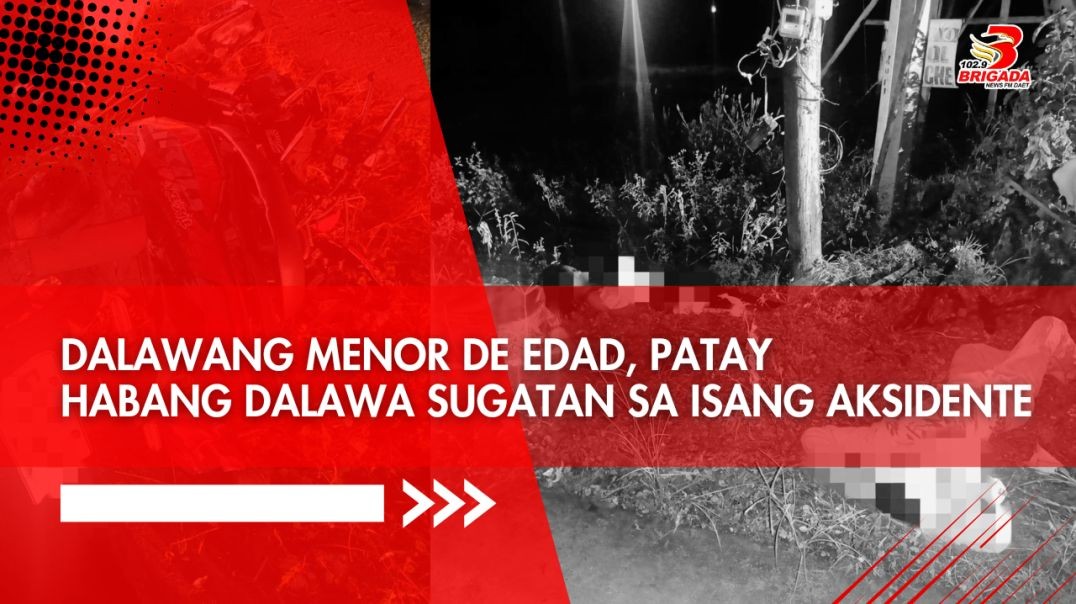 Dalawang menor de edad-patay habang dalawa sugatan sa isang aksidente