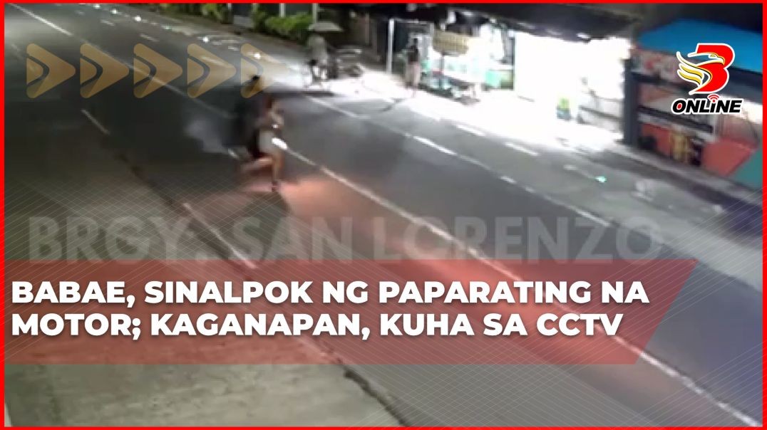 Babae, sinalpok ng paparating na motor; kaganapan, kuha sa CCTV