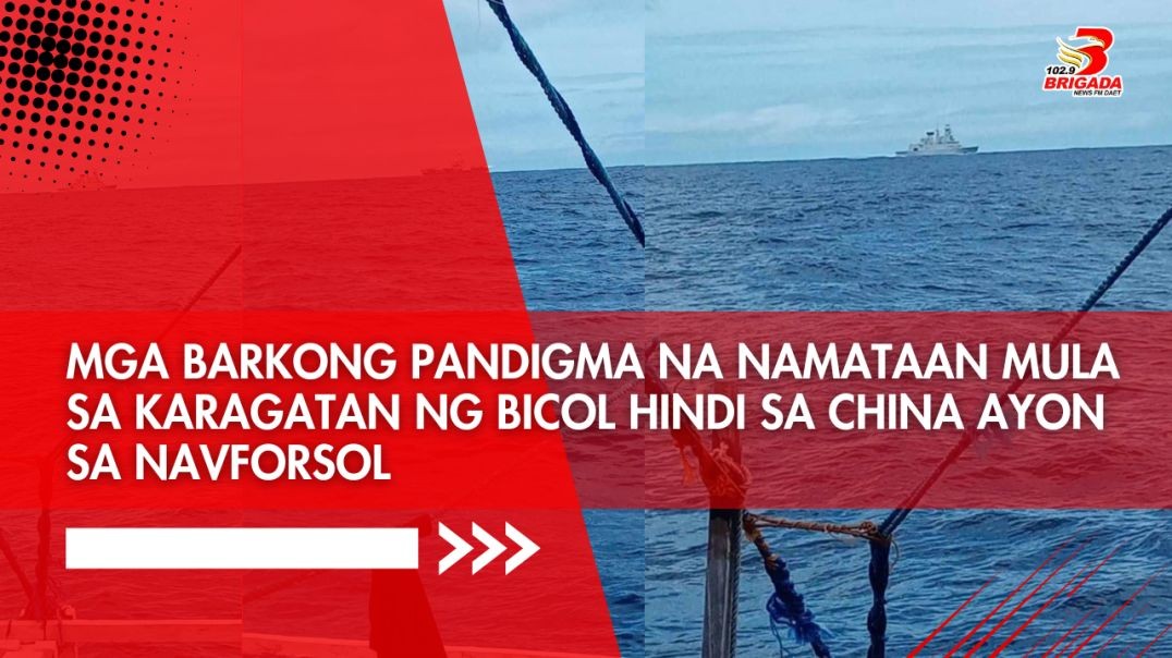 Mga barkong pandigma na namataan mula sa karagatan ng Jose Panganiban ...