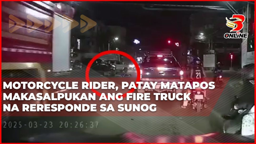 Motorcycle rider, patay matapos makasalpukan ang fire truck na ...