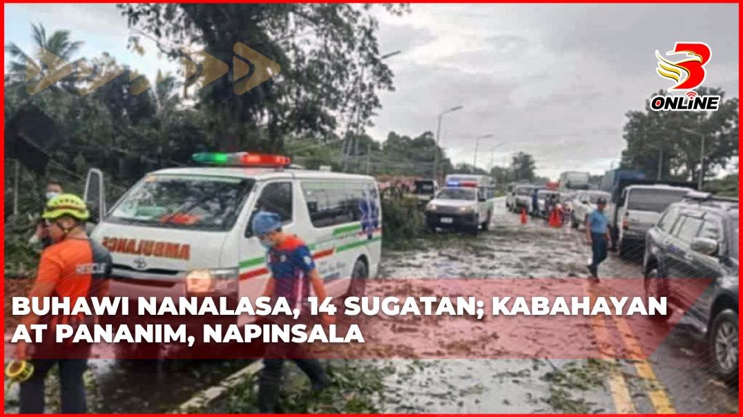 Buhawi nanalasa, 14 sugatan; kabahayan at pananim, napinsala