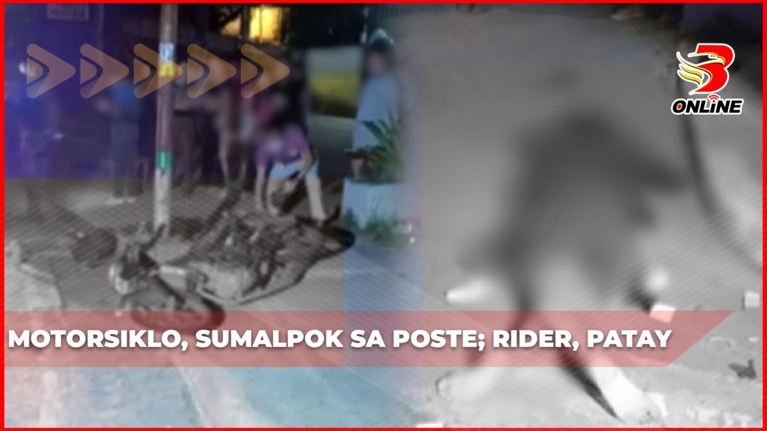Motorsiklo, sumalpok sa poste; Rider, patay