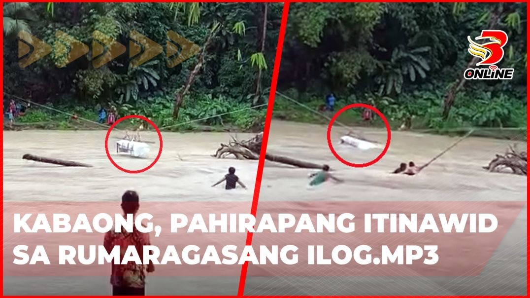 Kabaong, pahirapang itinawid sa rumaragasang ilog
